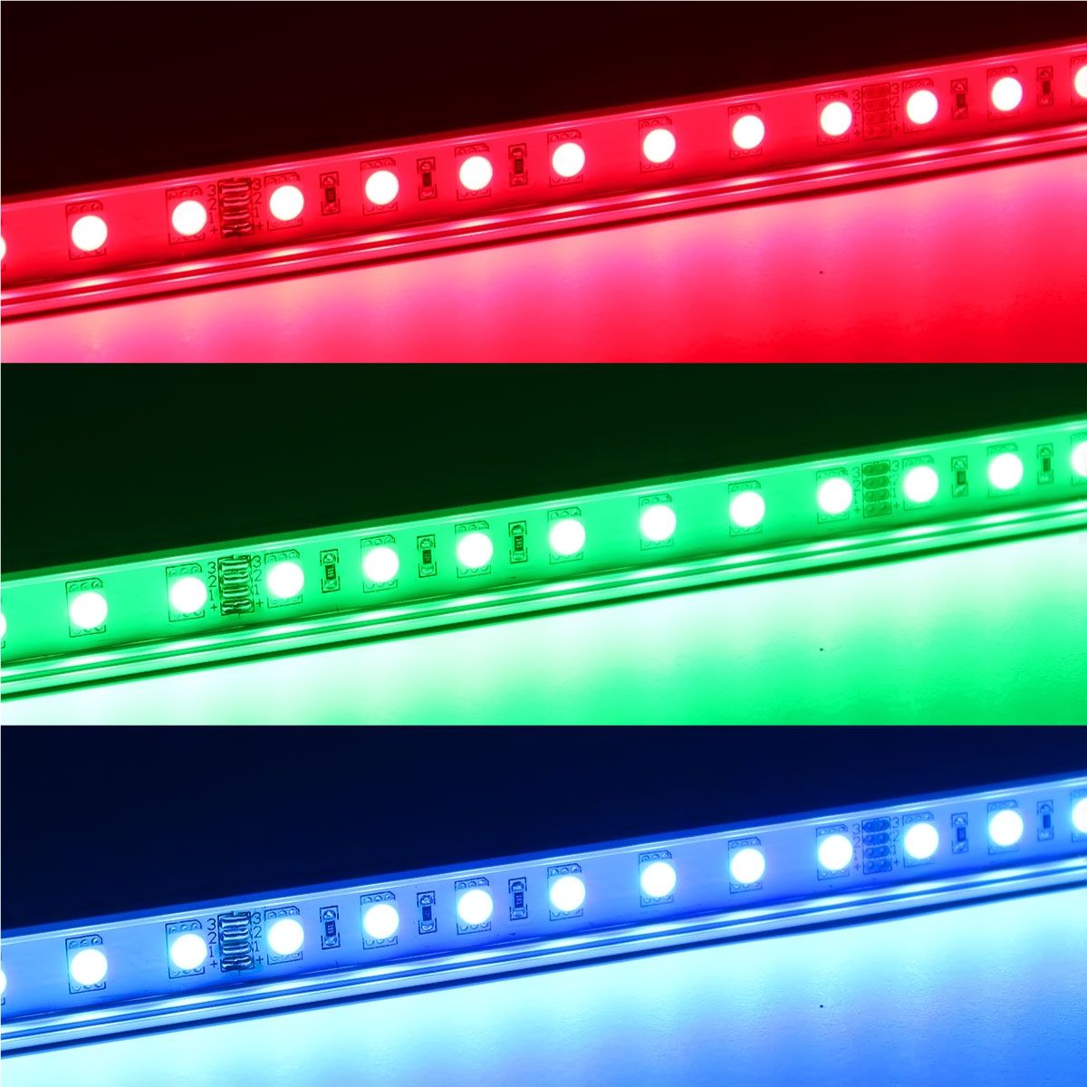 12V Slim-Line Aluminium LED Leiste – RGB – transparente | leds24.com