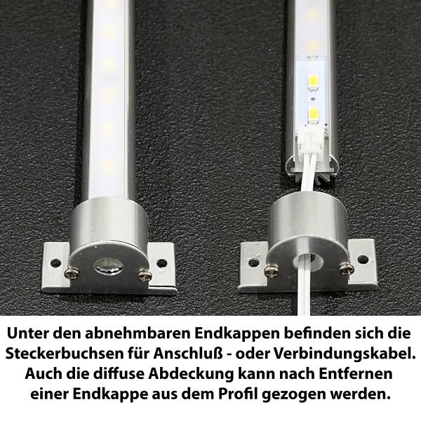 24V Aluminium LED Leiste – warmweiß – diffuse Abdeckung – | leds24.com