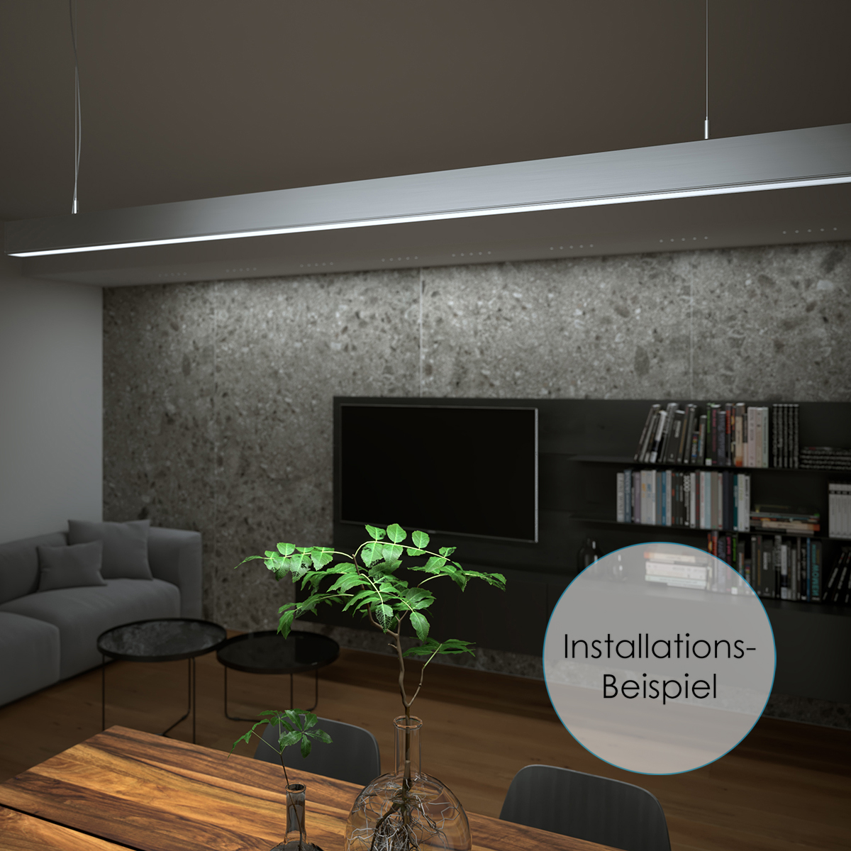 24V Aluminium LED Pendelleuchte - warmweiß - linear - diffuse | leds24.com