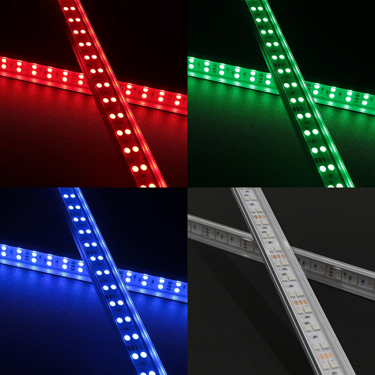 24V Slim-Line Aluminium TWIN LED Leiste – RGB – transparente | leds24.com