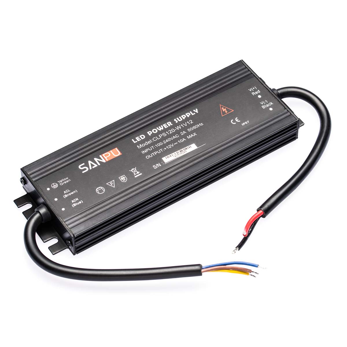 12V DC – wasserfestes Netzteil stabilisiert – 10A – 120Watt – | leds24.com