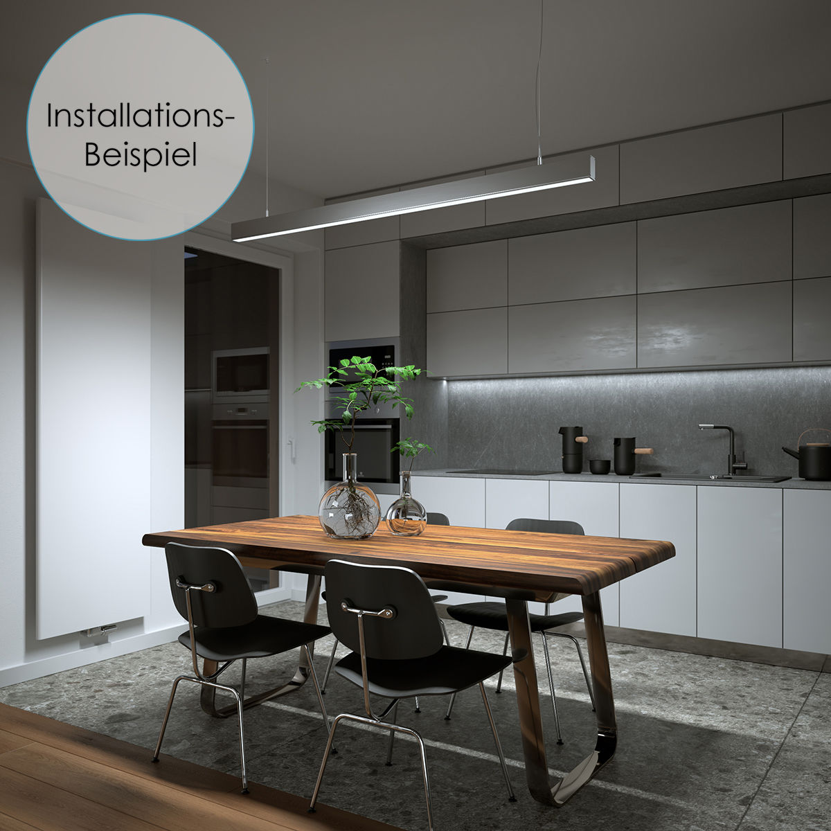 24V Aluminium LED Pendelleuchte - warmweiß - linear - diffuse | leds24.com